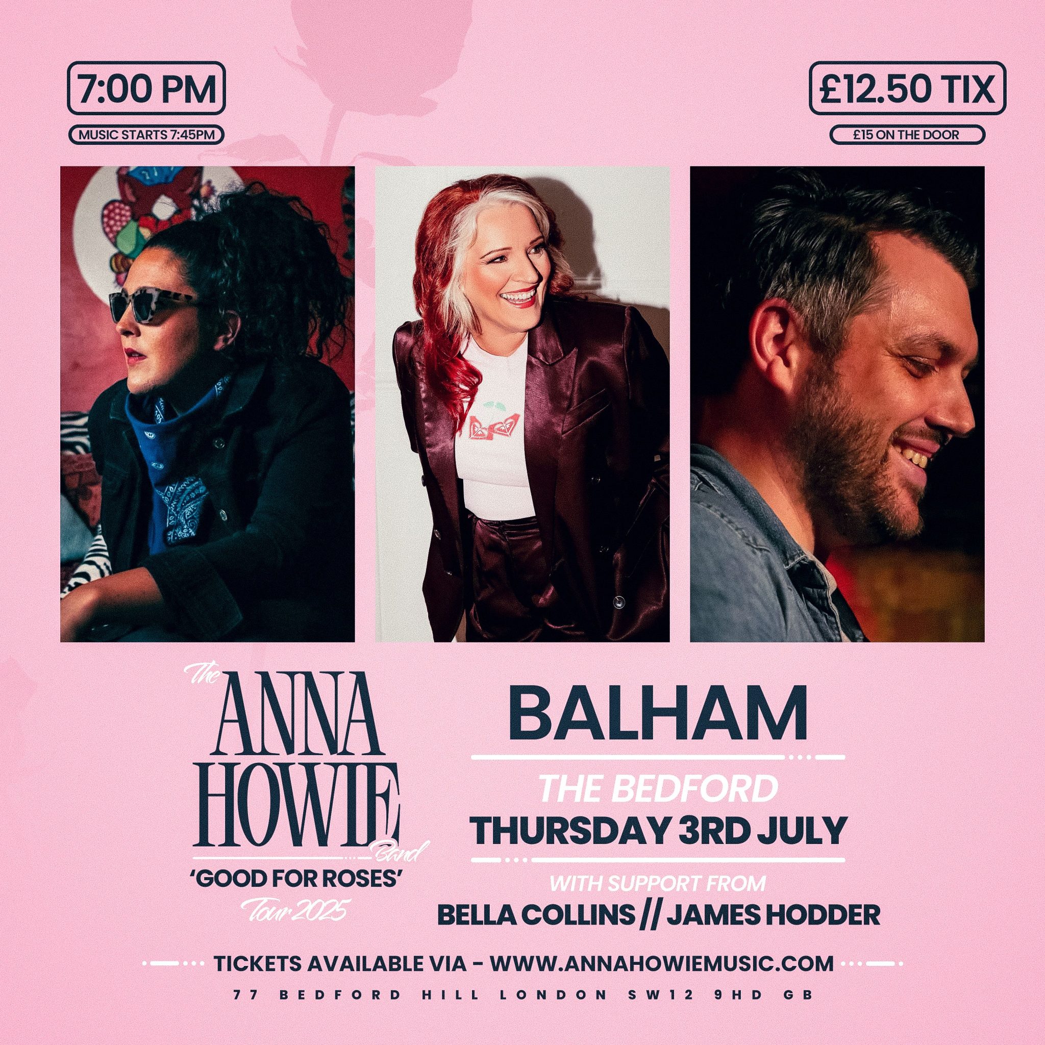 LIVE AT THE BEDFORD PRESENTS: THE ANNA HOWIE BAND, JAMES HODDER, AND ...